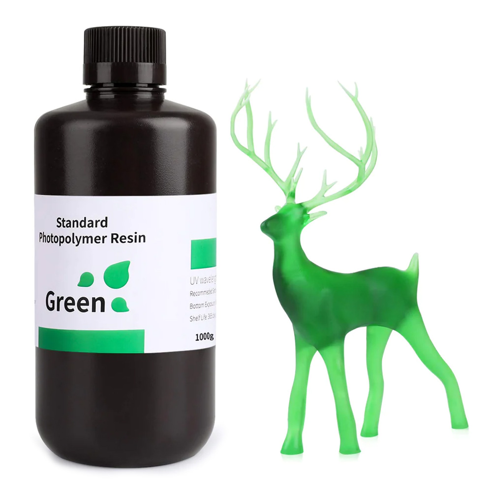 ELEGOO Standard Resin 1kg - Clear Green, 50.103.0088