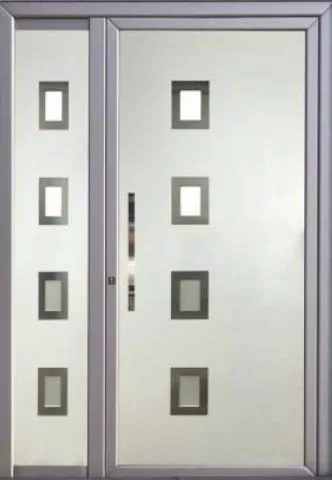 PVC ULAZNA VRATA SA INOX APLIKACIJAMA - MODEL 11