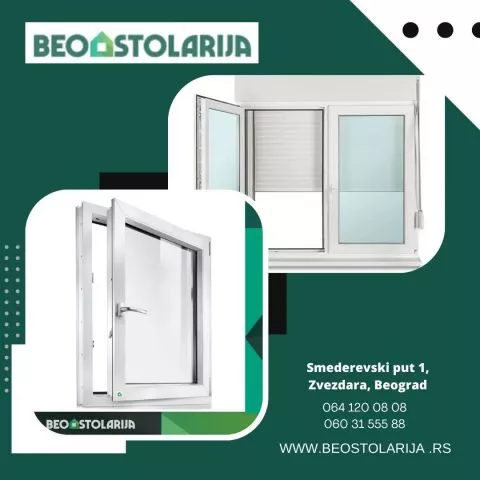 Dvokrilni PVC prozor sa lažnom prečkom Beoline 70 1400 mm x 1400 mm