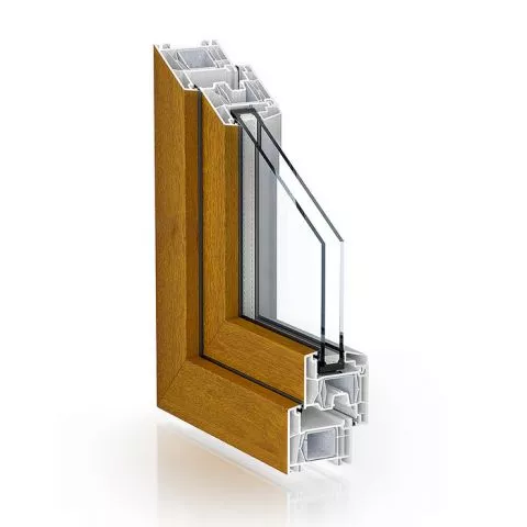 DVOKRILNI PVC PROZOR 120 X 100 BRAON - ZLATNI HRAST