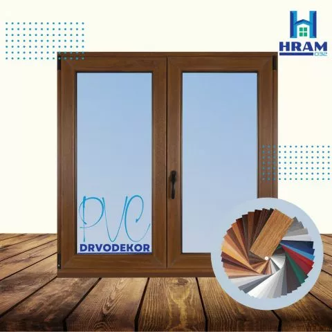 DVOKRILNI PVC PROZORI SA „T” PREČKOM 1400 X 1400 MM