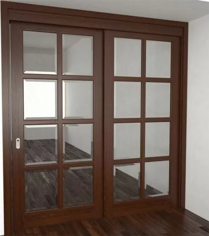 KLIZNA STAKLENA VRATA SA BRUŠENOM FAZETOM V135