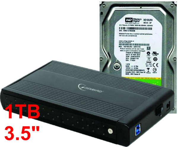 HDD 3.5 * 1TB SET USB 3.0 SATA eksterno kuciste + 1TB WD10EURX WD/ EE3-U3S-3 (3999)