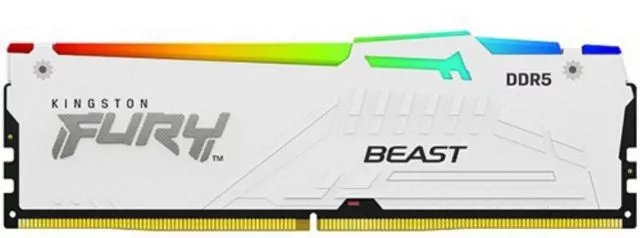 KINGSTON 32GB (1X32GB) DDR5 5200MT/S CL36 FURY BEAST WHITE RGB EXPO MEMORIJA