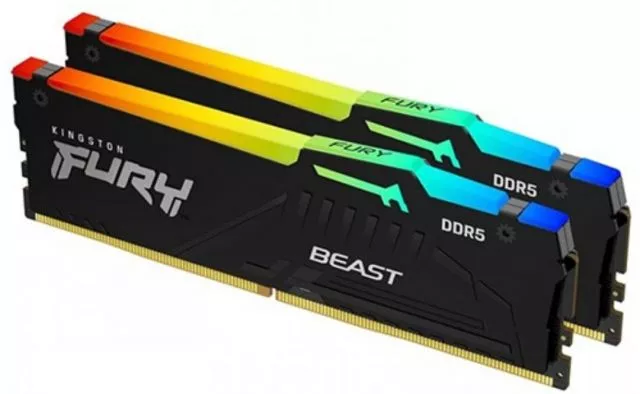 KINGSTON 64GB (2X32GB) DDR5 5600MT/S CL40 FURY BEAST RGB MEMORIJA