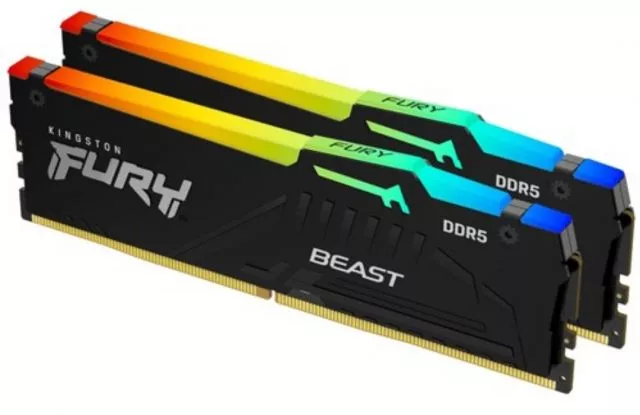 KINGSTON 32GB (2X16GB) DDR5 6800MT/S CL34 FURY BEAST BLACK RGB XMP DIMM MEMORIJA