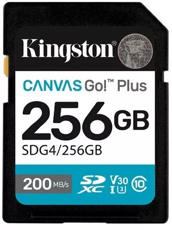 KINGSTON 256GB SDXC CANVAS GO PLUS GEN4, SDG4/256GB