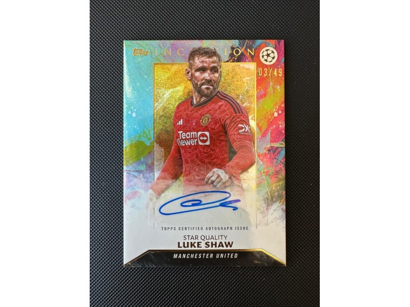 Luke Shaw Numerisan Autogram Topps Inception