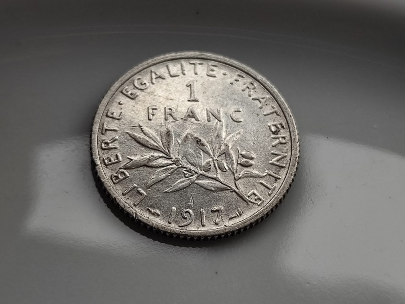 1 Franak 1917 Francuska srebro