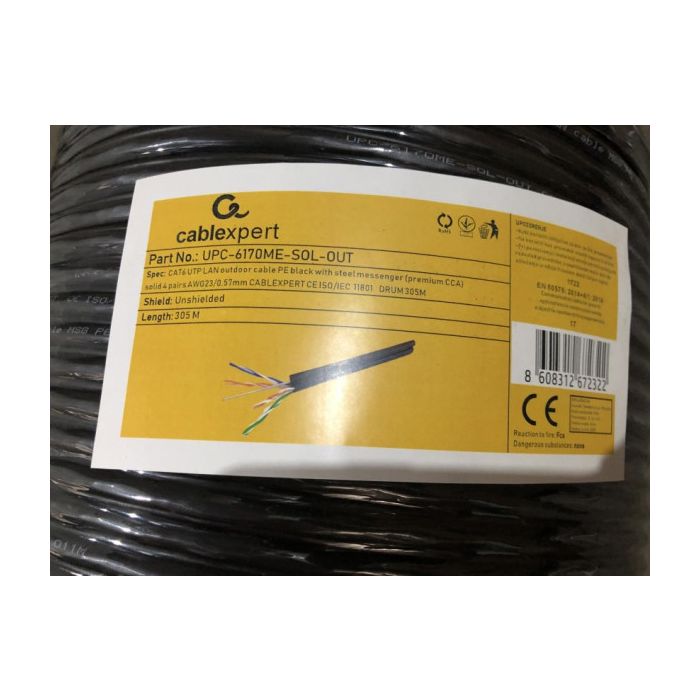 UPC-6170ME-SOL-OUT Gembird, UTP cat.6 Outdoor+SAJLA, solid 23AWG, PREMIUM CCA kotur pun presek 305m
