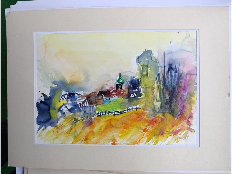 Akvarel sa paspartuom 70 x 50