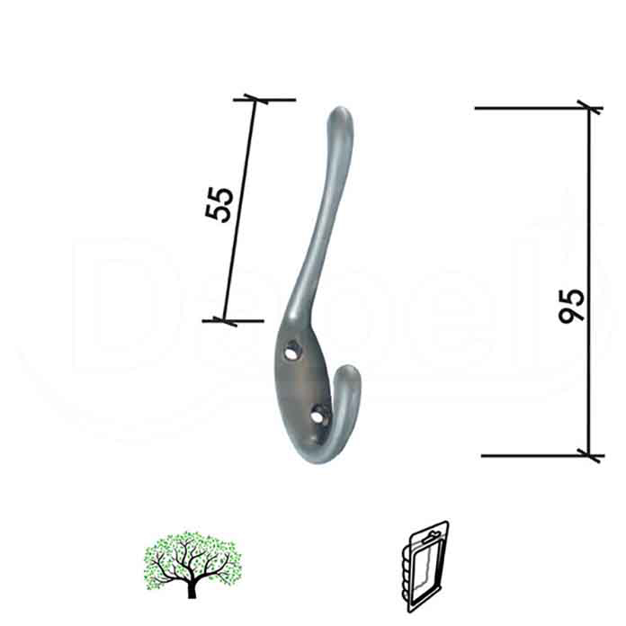 Kuka za kaput i šešir DABEL V55 Mat-Hr 55x95 mm 0206039