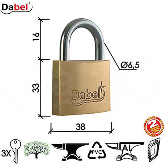 Katanac DABEL KA2029 Ms 38x33/16/fi6,5mm (0106040)