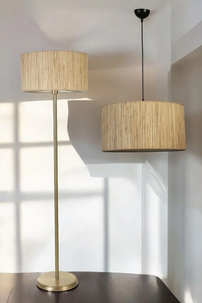 Opviq Set luster i podna lampa Bambu 010, Bež