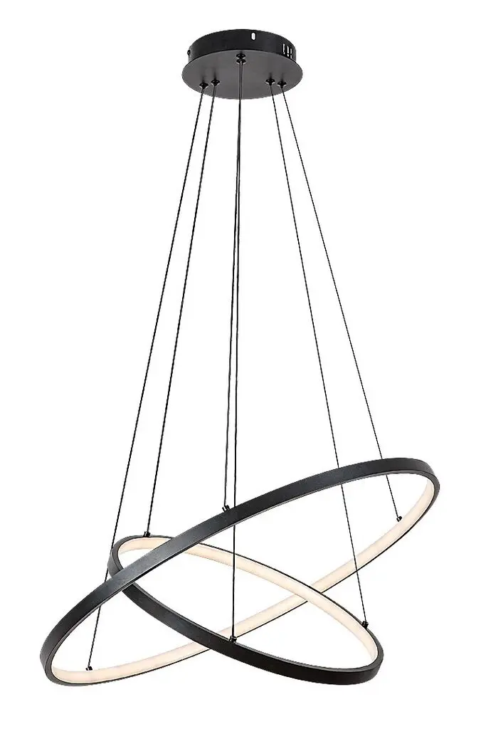 Rabalux Visilica sa daljinskim Beliza, 2 prstena, LED 75W, 3000-6500K, 60cm, Crna