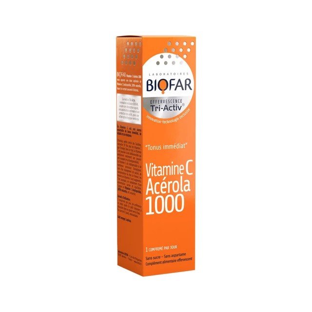 BIOFAR TRI-ACTIV VITAMIN C ACEROLA 1000 ŠUMEĆE TABLETE A15