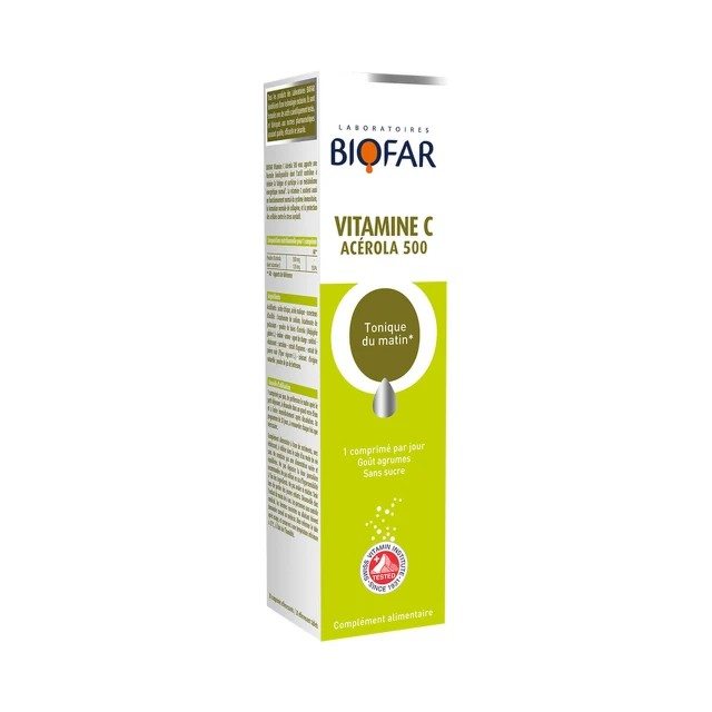 BIOFAR VITAMIN C ACEROLA 500MG ŠUMEĆE TABLETE A20