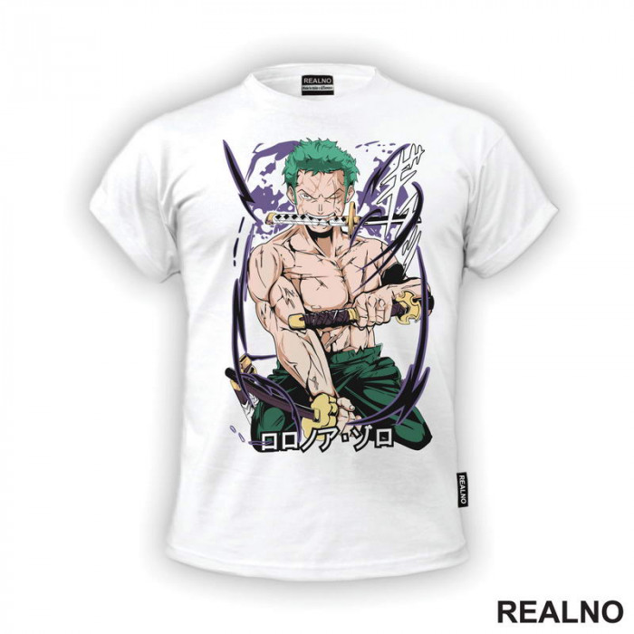 PURPLE - RORONOA ZORO - ONE PIECE - MAJICA