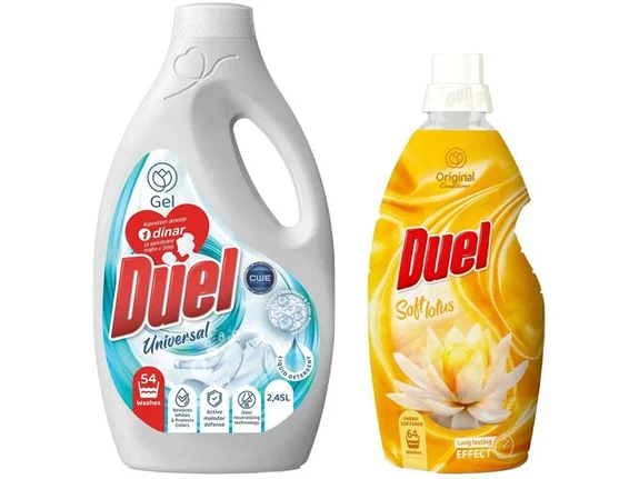 Duel Tečni deterdžent Universal 2.45l i Omekšivač Soft Lotus 1.6l