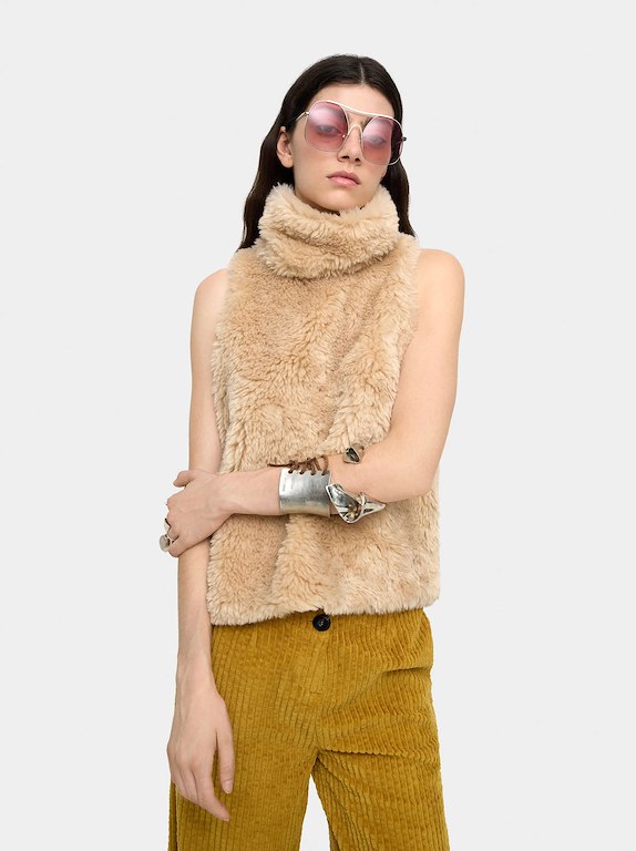 VEST WITH FUR EFFECT
