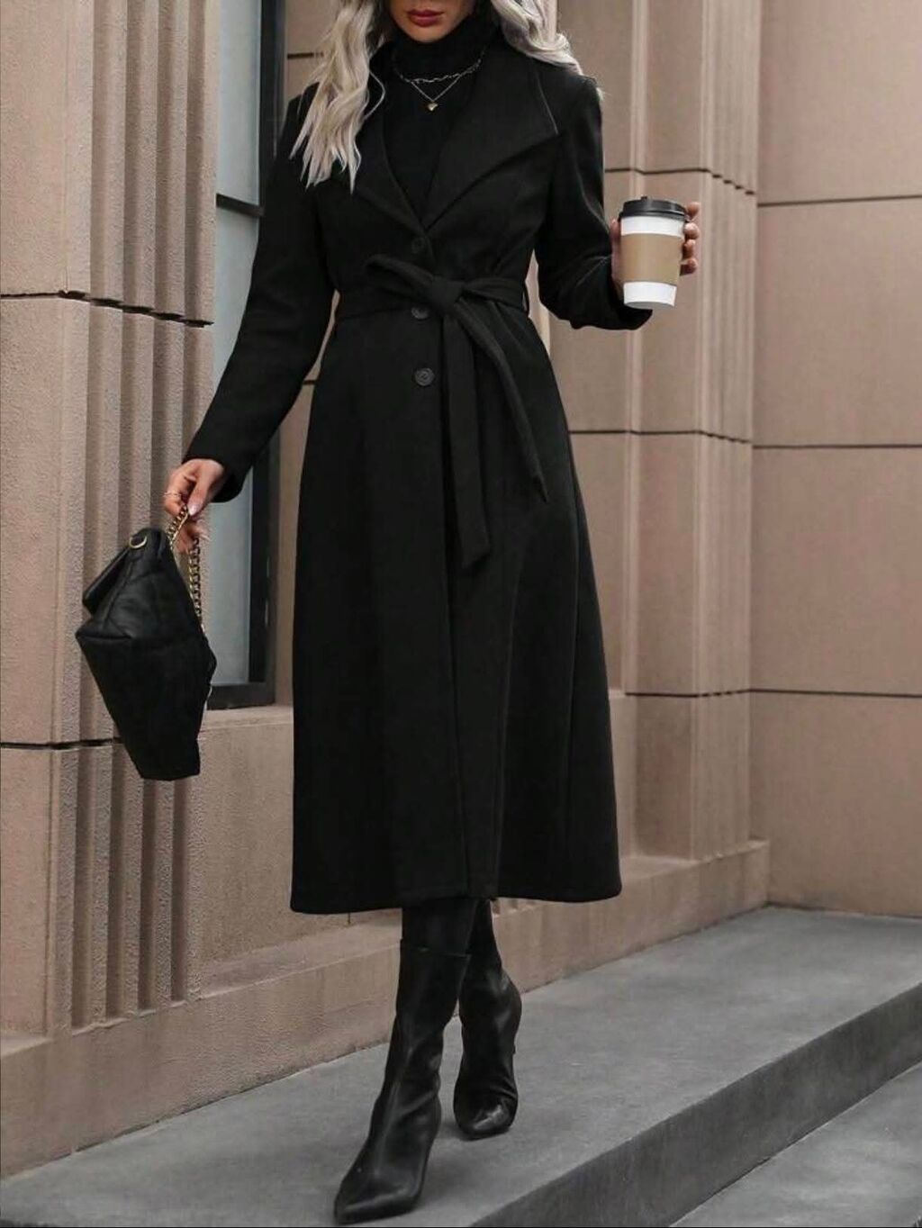 Elegantni ženski kaputi – dugi kroj - Model: klasičan dugi kaput sa