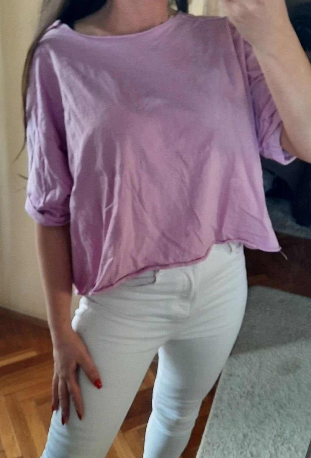 ZARA *** oversized bluza majica ljubicasta lila. Veličina S, takodje