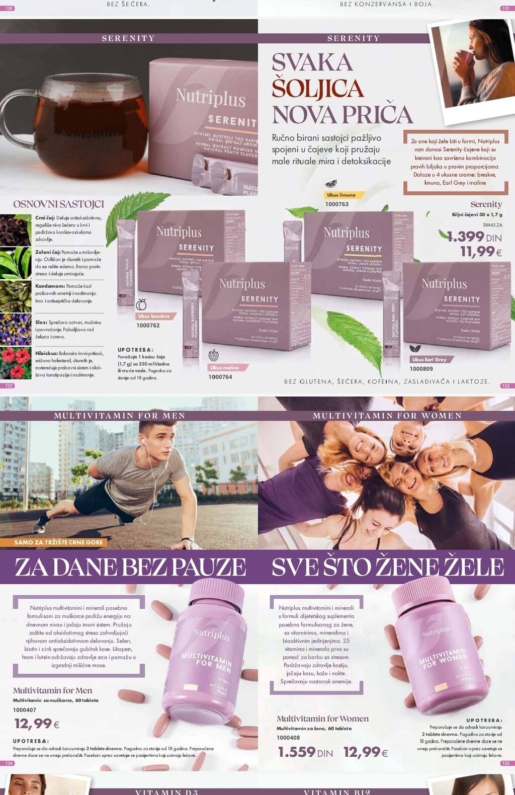 Nutriplus Serenity čajevi i Multivitamin kompleksi Serenity čajevi –