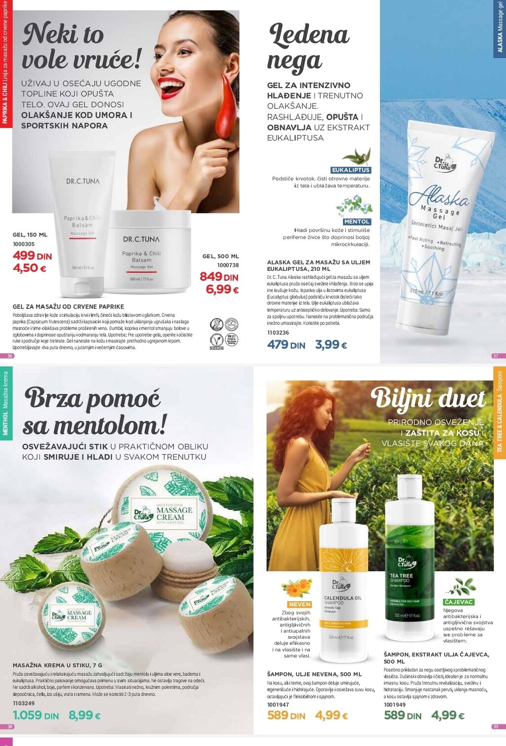 Dr. C. Tuna kolekcija za masažu i negu tela i kose 1) Paprika &