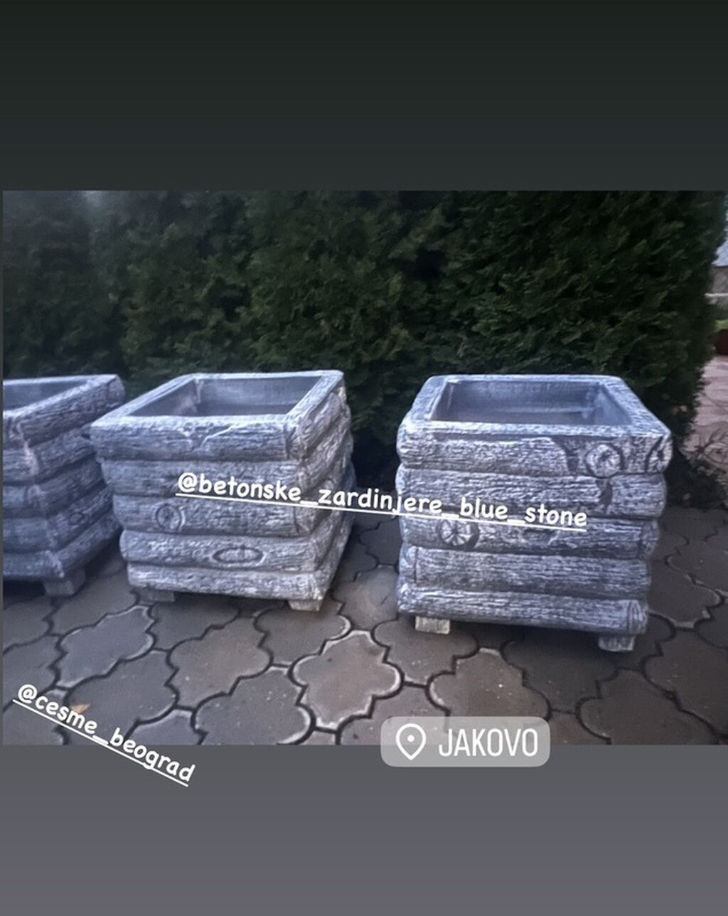 Betonske žardinjere “Blue Stone” – kvadratne, masivne i dekorativne