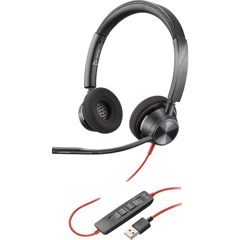 Poly Blackwire 3320-M USB-A Stereo sluš.MST sert+USB-C/A ada