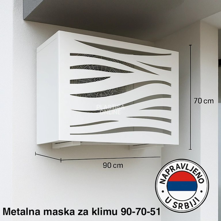 Metalna maska za klimu 90x70x51 cm boja: BELA