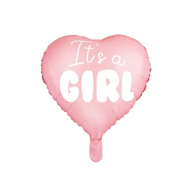 Party Deco - Balon srce It's a girl rozi