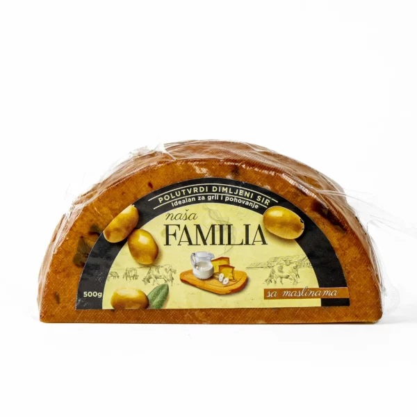 Dimljeni polutvrdi sir sa maslinama Naša Familia