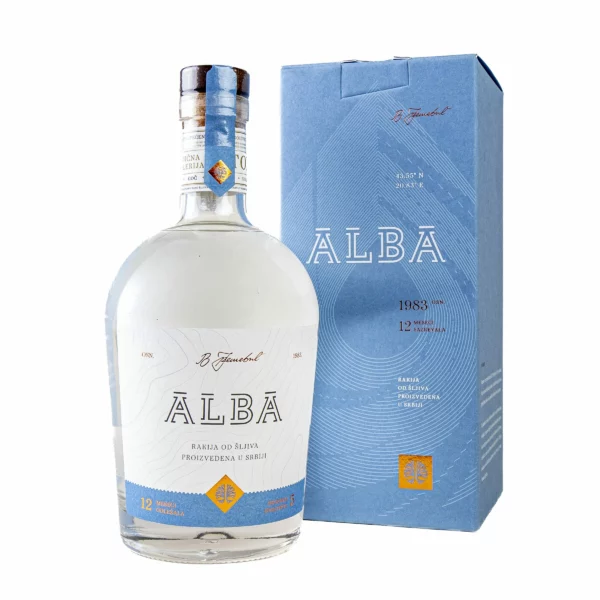 Alba 0,7l 43%vol Šljivova prepečenica sa kutijom Tok