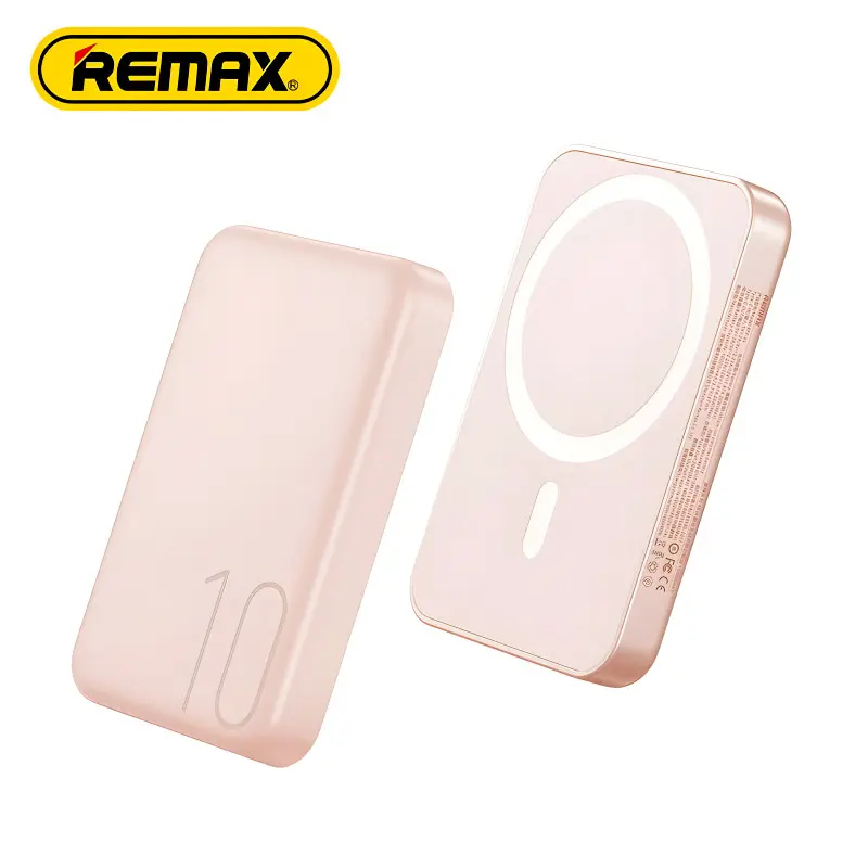 Power bank REMAX Magnetic RPP-65 PD 20W+QC 15W Fast Charging 10000 mAh roze