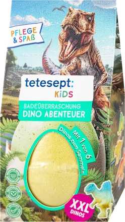 tetesept: KIDS
DINO AVANTURA penušava kupka u obliku jajeta za decu, 3+ godina, 1 kom