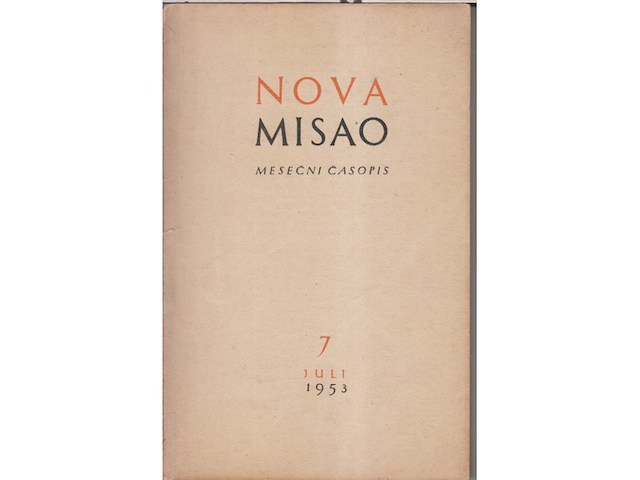 NOVA MISAO 7/1953 + ekstremno RETKO