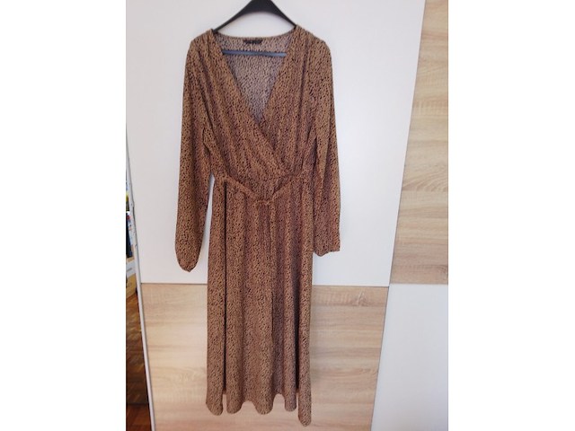 Ženska haljina dugi rukav animal print