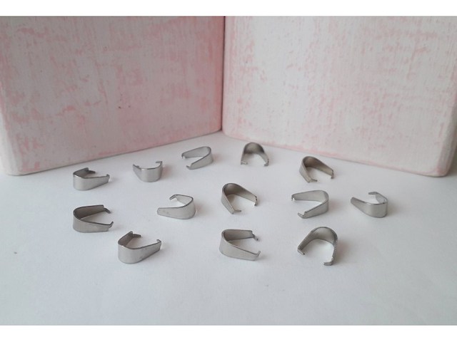 Držač za privezak, nerđajući čelik, 9x4 mm - 10 komada