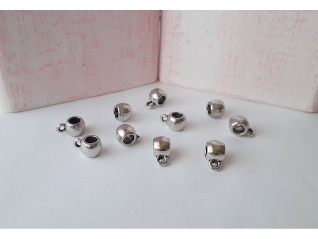 Držač za privezak 10x6 mm, rupa 3.5 mm - 10 komada