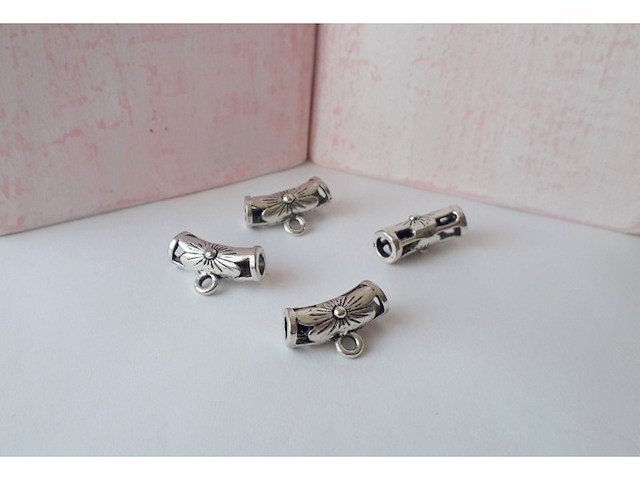 Držač za privezak, 15x6  mm, rupa 3 mm - 4 komada