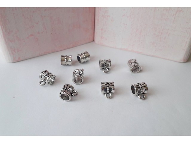 Držač za privezak, 7x6 mm, rupa 4 mm - 10 komada