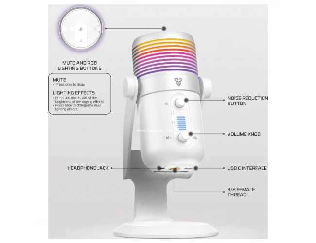 Fantech MCX03 Leviosa Max mikrofon beli