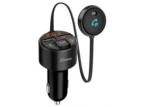 Xwave FM Transmiter BT72, 2xUSB, Black