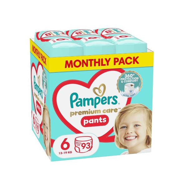 PAMPERS, PELENE PREMIUM PANTS MONTHLY PACK 6, 93 KOMADA
