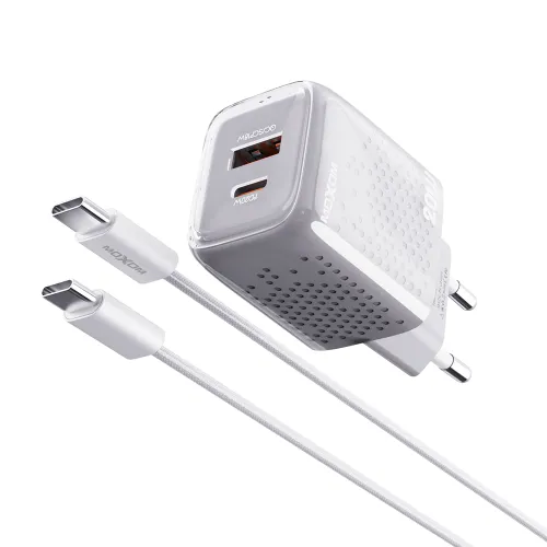 Kucni punjac Moxom MX-HC206 20W Type C na Type C beli (MS)