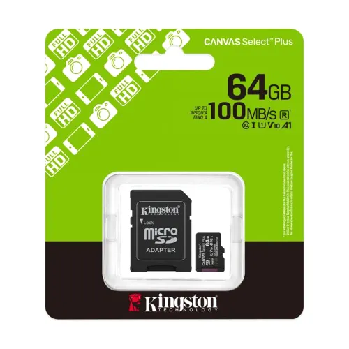Memorijska kartica Kingston Select Plus Micro SD 64GB Class 10 UHS U1 / V10 150MB/s + SD adapter (MS)