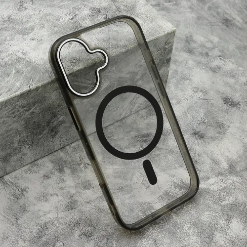 Futrola - maska COLOR RING MagSafe za iPhone 17 (6.3) crna (MS)