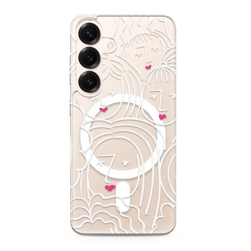 Futrola - maska silikonska print MagSafe za Samsung S931 Galaxy S25 5G faces (MS)