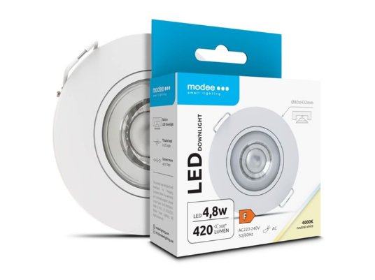 Modee LED downlight 4,8W 4000K 420 lumena bela okrugla